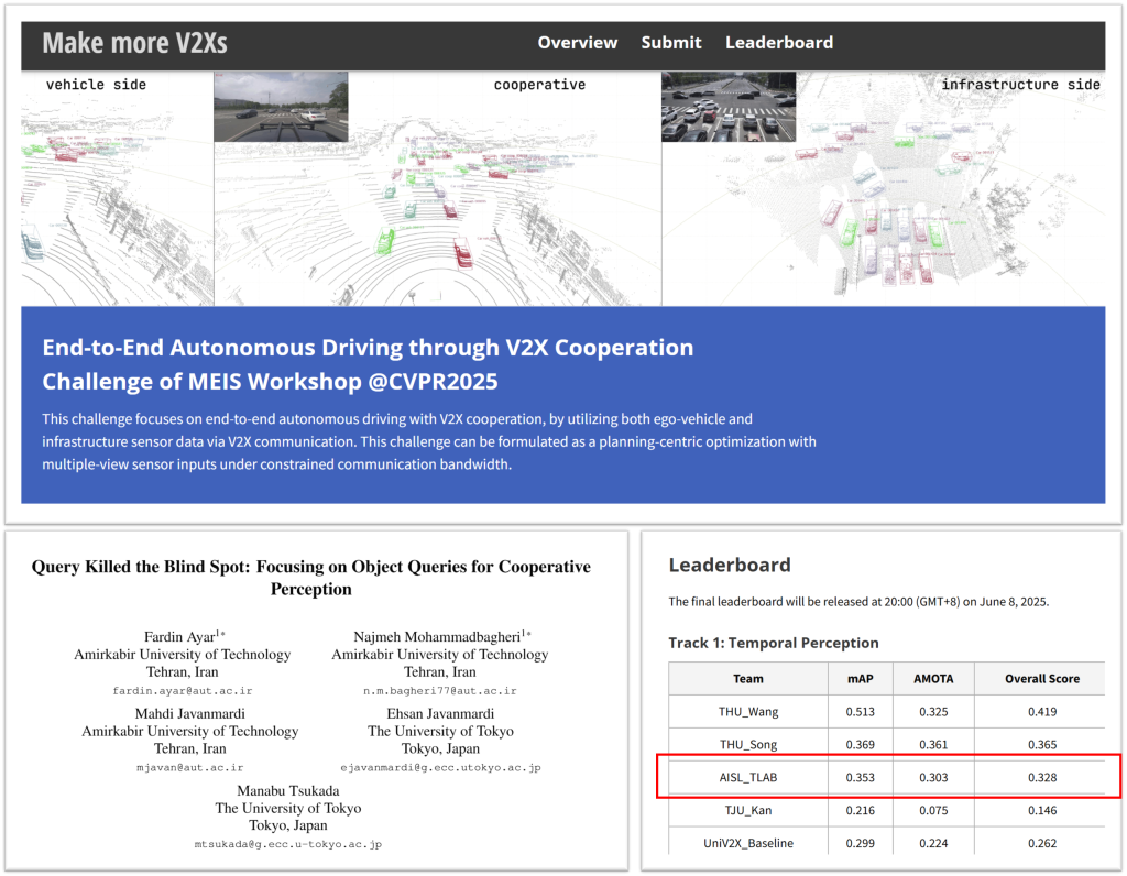 CVPR 2025で3位！TLab がV2Xチャレンジで「Exceptional Merit Award」を受賞 | 東京大学 塚田研究室